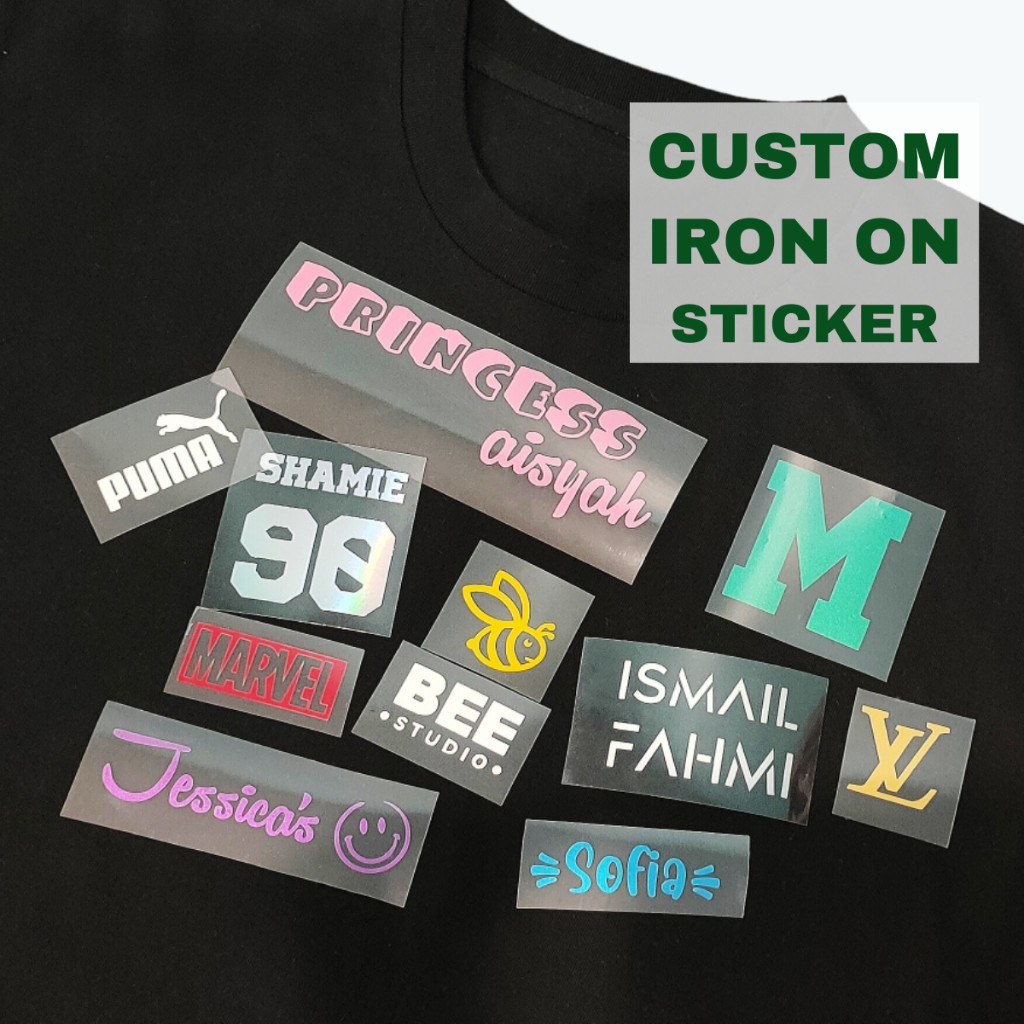 Custom T-shirt stickers DTF Fabric Sticker - Iron on Sticker - Clothes ...