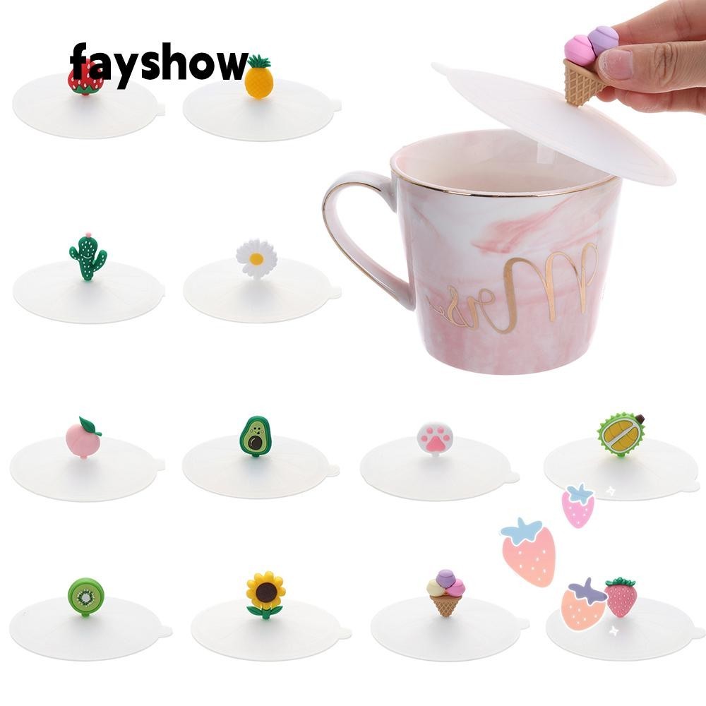 FAY Cute Silicone Cup Cover Reusable Dustproof Suction Cup Cover New ...