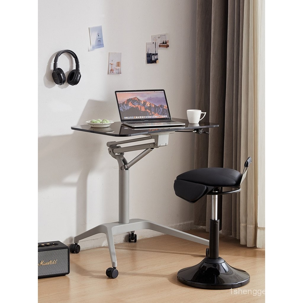 Standing Office Pneumatic Lift Desk Automatic Movable Computer Lecture ...