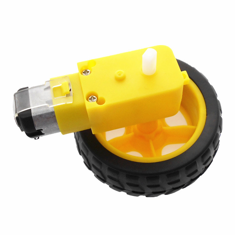 Robot Tire + DC Gear Motor for Smart Car Chassis Set Wheel Motor DC 3V ...