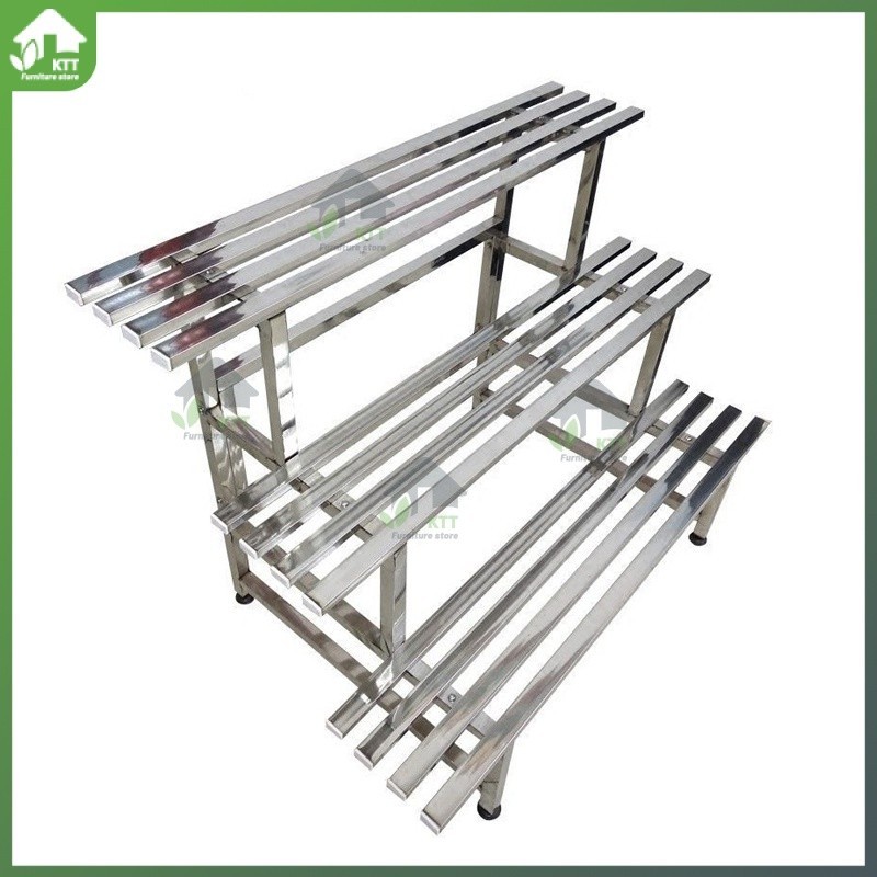 Stainless Steel Flower Rack 1-4-Tier Indoor/Outdoor Flower Pots Holder ...