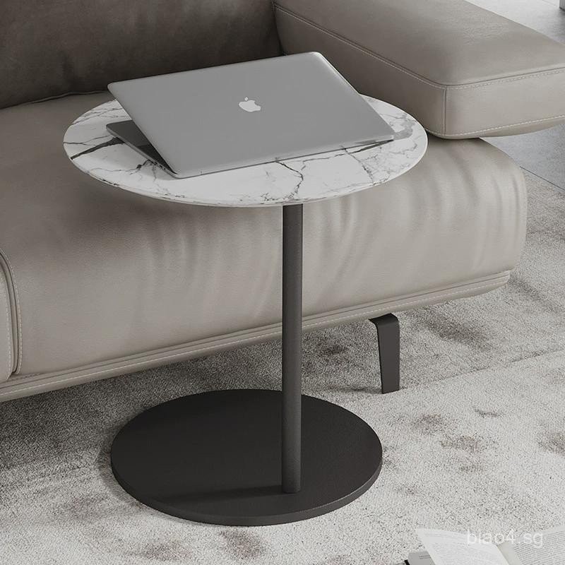 Light Luxury Sofa Corner Table Back Table Round Rock Slab Marble Side ...