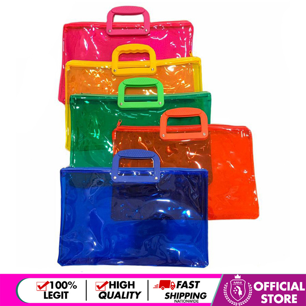 Mini Home Expanding Plastic Envelope with Handle and Zipper Lock 1pc ...