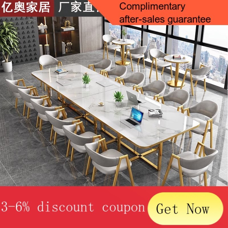 YQ61 Light Luxury Office Large and Small Conference Table and Chair ...