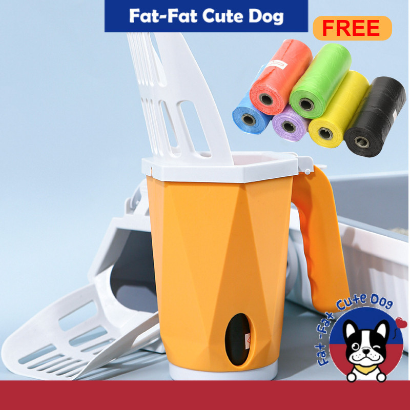 【FREE POOP BAG】Cat Litter Scoop 2in1 scoopers with Dustbin & Plastic ...