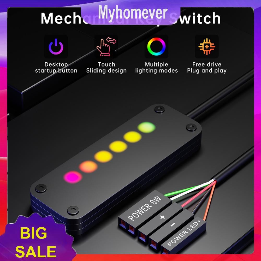 PC Power Switch Finger Slide ON/OFF RGB Light Effect Motherboard ...