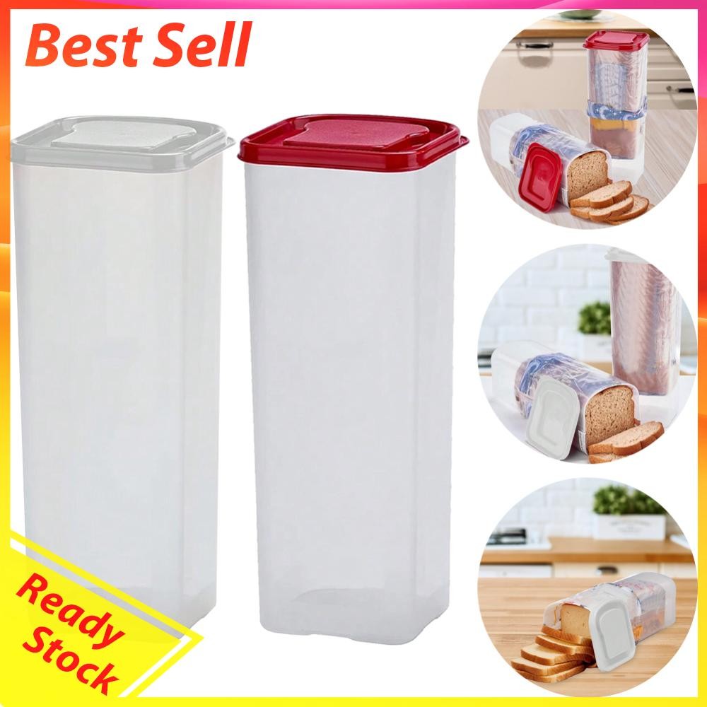 Plastic Bread Keeper with Airtight Lid Loaf Bread Box for Small ...