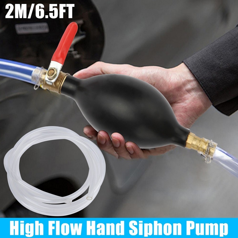Hand Pump Easy To Use Hose Clamps PVC Clear Hoses Lawn Mowers Siphon ...