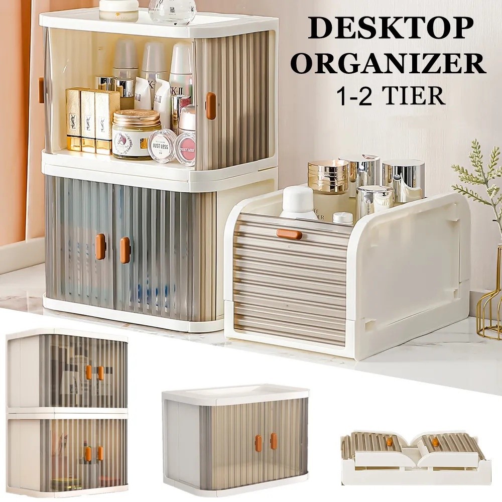 SG STOCK 1/2 Tier Mini Slide Door Stackable Cabinet Folding Desktop ...