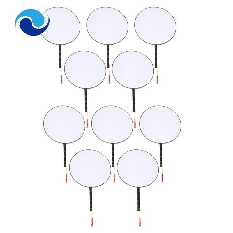 10 Pcs 21cm Children'S DIY Painting Fan Silk Cloth Fan Blank Fan ...