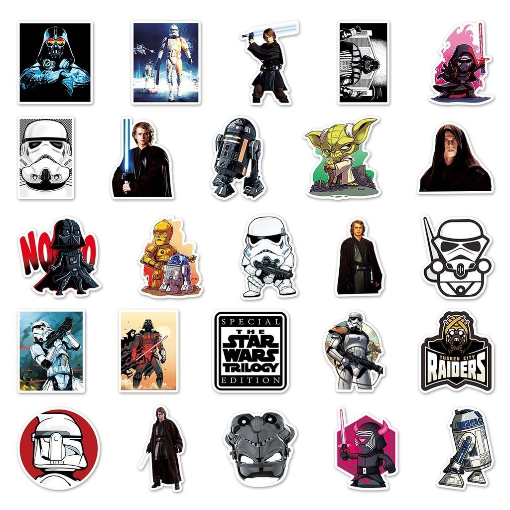 50pcs Star Wars Non-Repetitive Luggage Stickers Stationery Box Stickers ...