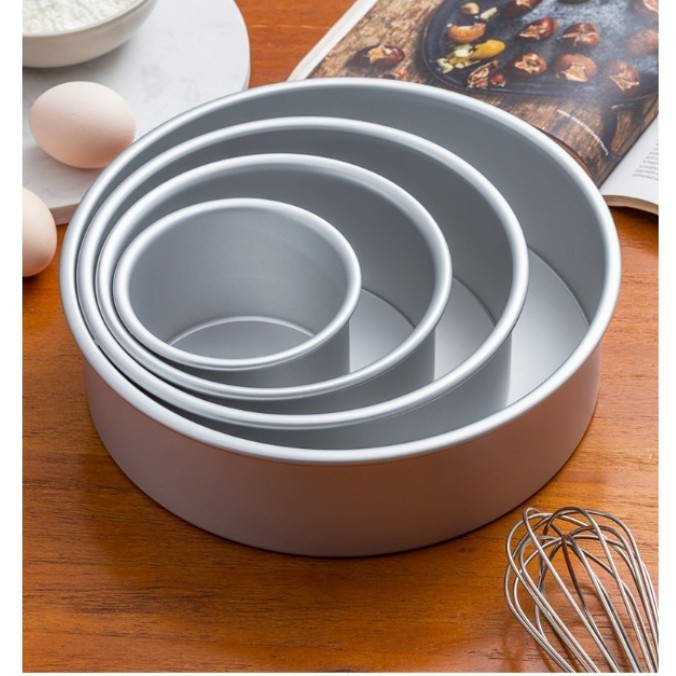 Loyang Kek 4/6/8/10inch Fix base Aluminum Alloy Anodized Round Cake Pan ...