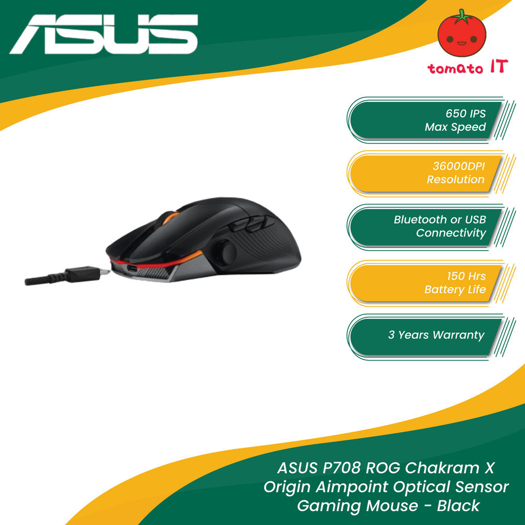 ASUS P708 ROG Chakram X Origin Aimpoint Optical Sensor Gaming Mouse ...