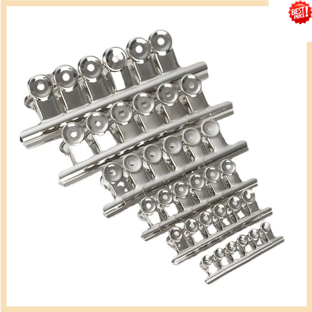 5PCS High Quality Stainless Steel Bulldog Clips Metal Office Paper Clip ...