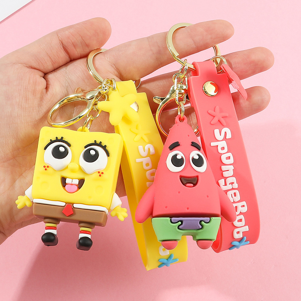 SpongeBob SquarePants Cartoon Anime Keychains Cute SpongeBob Sandy ...