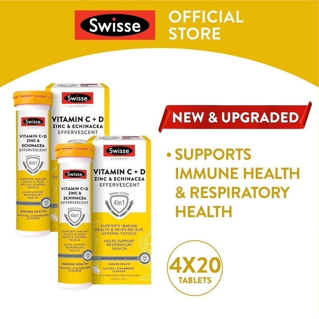 Twin Pack Swisse Ultiboost Vitamin C D Zinc And Echinacea Effervescent 2x20 Tabs Shopee