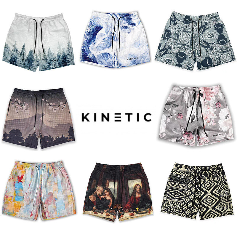 Kinetic American Street Wear Sports Fitness Shorts Bird's Eye Mesh ...