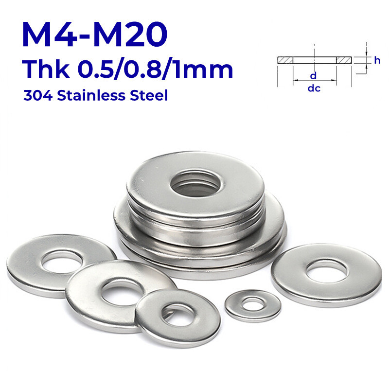 304 Stainless Steel Flat Washer M4 M5 M6 M8 M10 M12 M14 M16 M18 M20 ...
