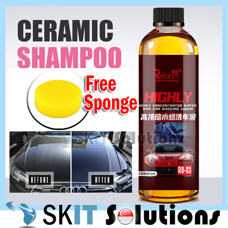 2in1 Nano Ceramic Gloss Wash and Wax Car Shampoo Liquid Car Washing ...