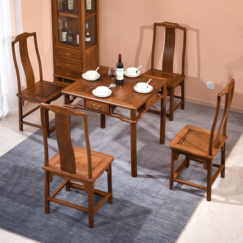 Chicken Wing Wood Square Table Chinese Style Solid Wood Eight Immortals ...