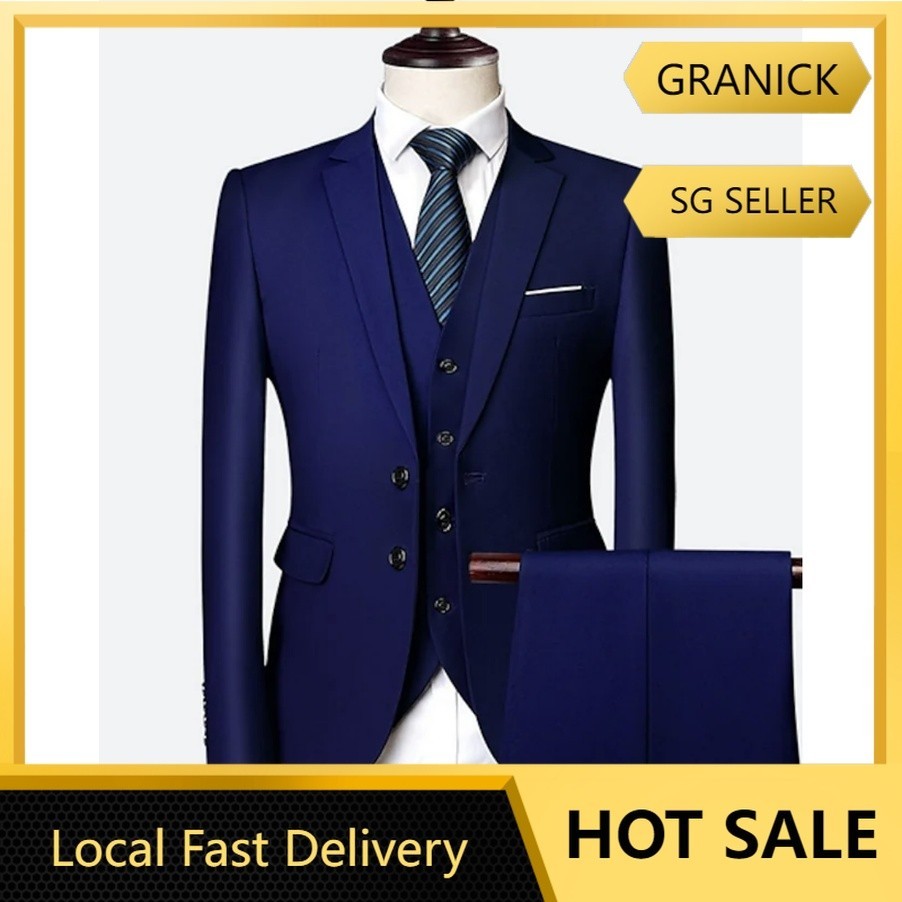 6058113pcs set pants+vest+blazer men's business suit Blazer groom best ...