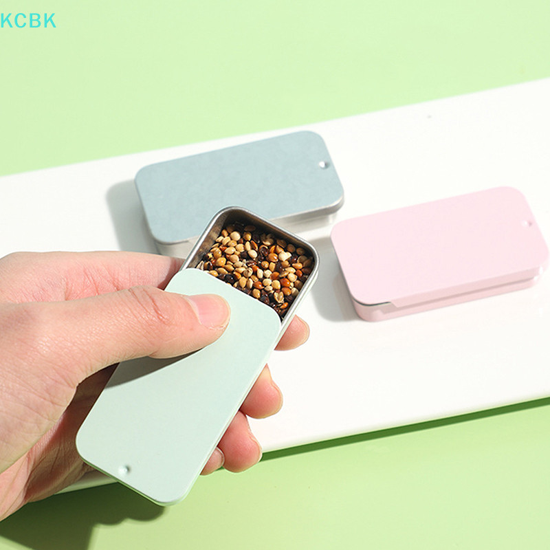 【KC】 Tinplate Box Slide Lid Push Pull Box Drawer Balm Box Portable Box ...
