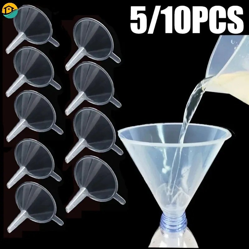 5/10Pcs Mini Clear Funnels Multi-Purpose Small Mouth Liquid Oil Funnels Liquor Perfume Diffuser ...