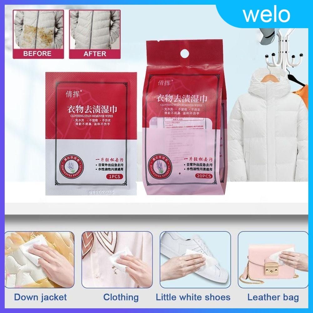 20PCS Stain Remover Wipes No Water Wash Not Damaging Clothing Quick ...