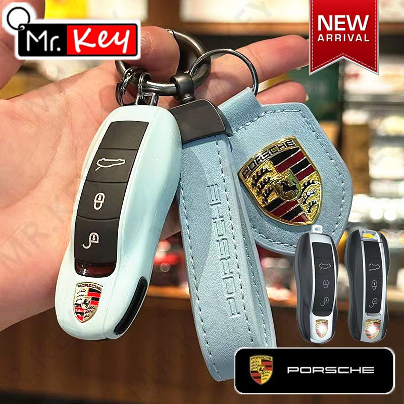 【Mr.Key】Gulfblue Modified Painting Remote Key Case For Porsche Cayenne ...