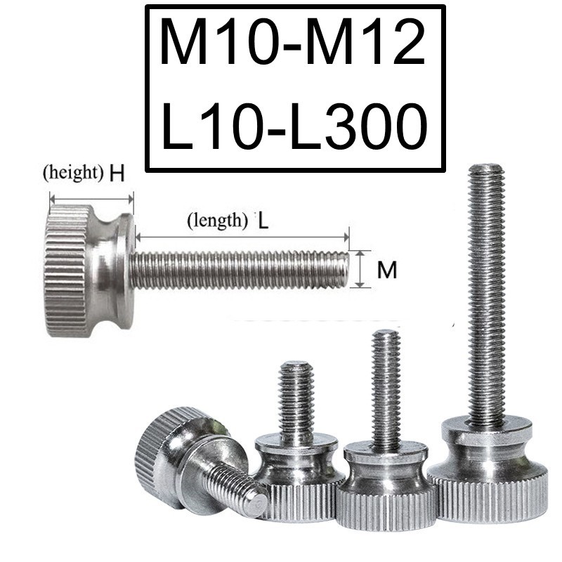M10 M12 , L300-L10 】304 Stainless Steel Screw cap High Head Knurling ...