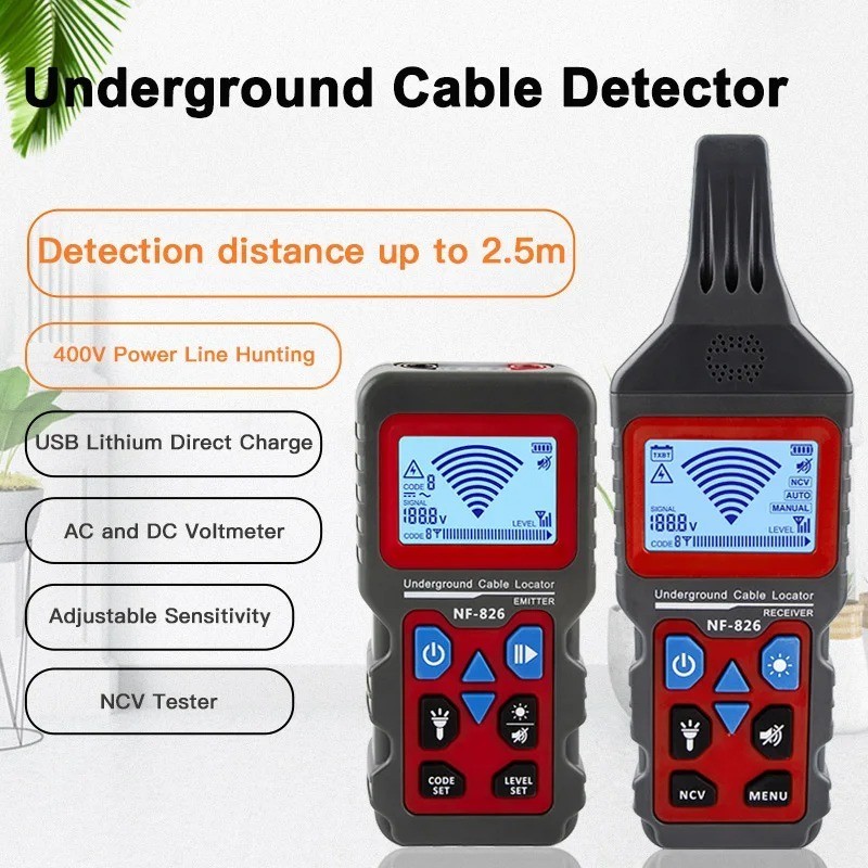 Nf 826 Underground Cable Tester Locator Wire Tracker Detection Wall Electrical Lines Water And