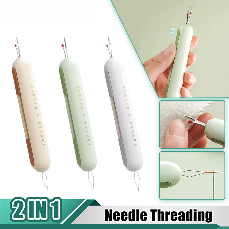 2-in-1 Needle Threader 2024 New Needle Threading and Seam Kit Seam ...