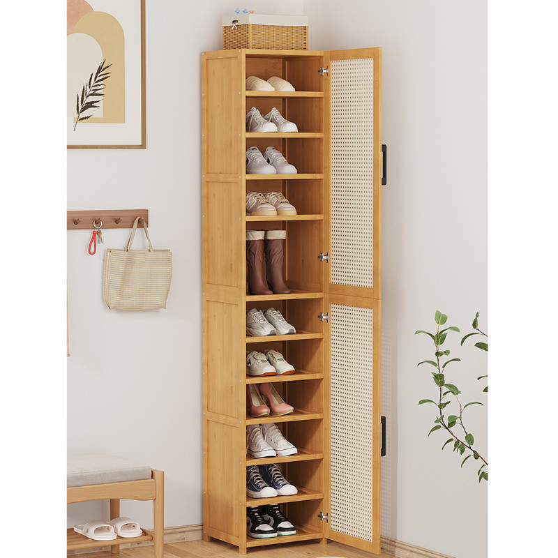 Shoe Cabinet Bamboo Simple Multi-layer Breathable Shoe Rack Cabinet ...