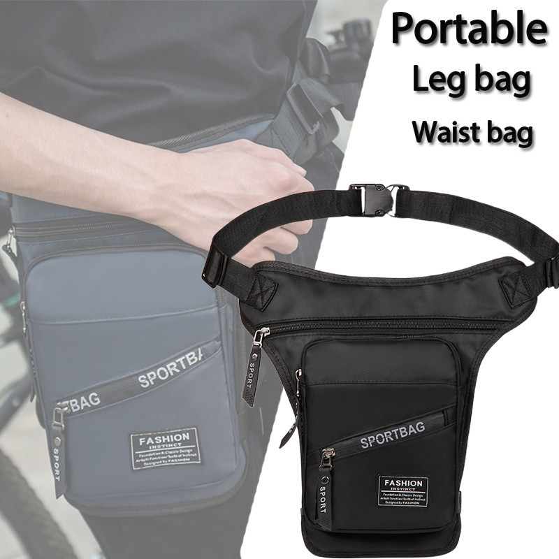 Motorcycle waist bag Men's Leg Bag Leather Cross Body Motorcycle Leg ...