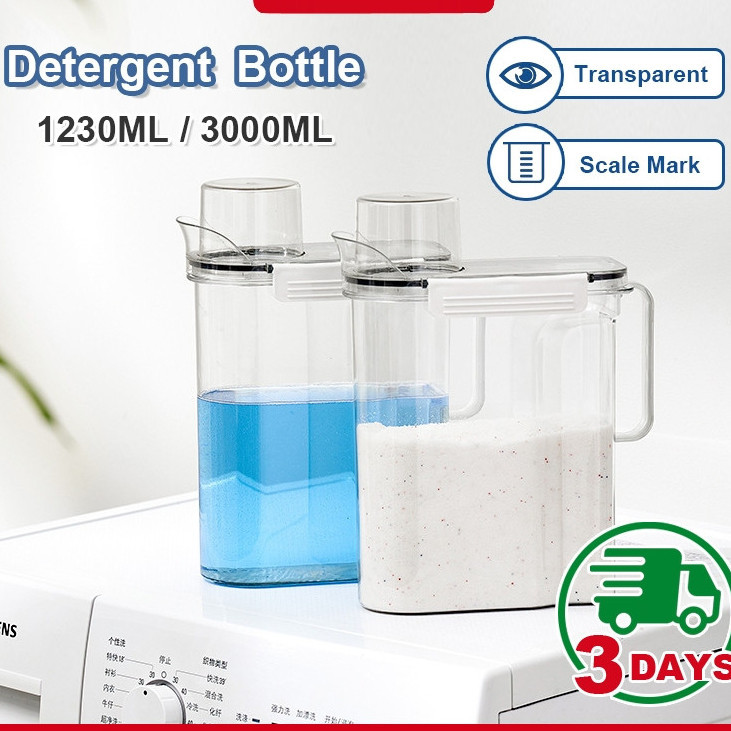 Laundry Detergent Dispenser Transparent Bottle Liquid Soap Container ...