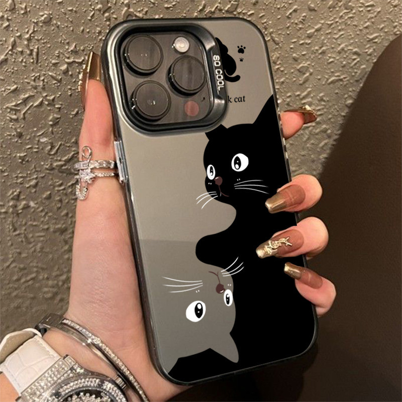 Cute Cartoon Black Cat Phone Case For Samsung Galaxy A54 A14 A34 A05 ...