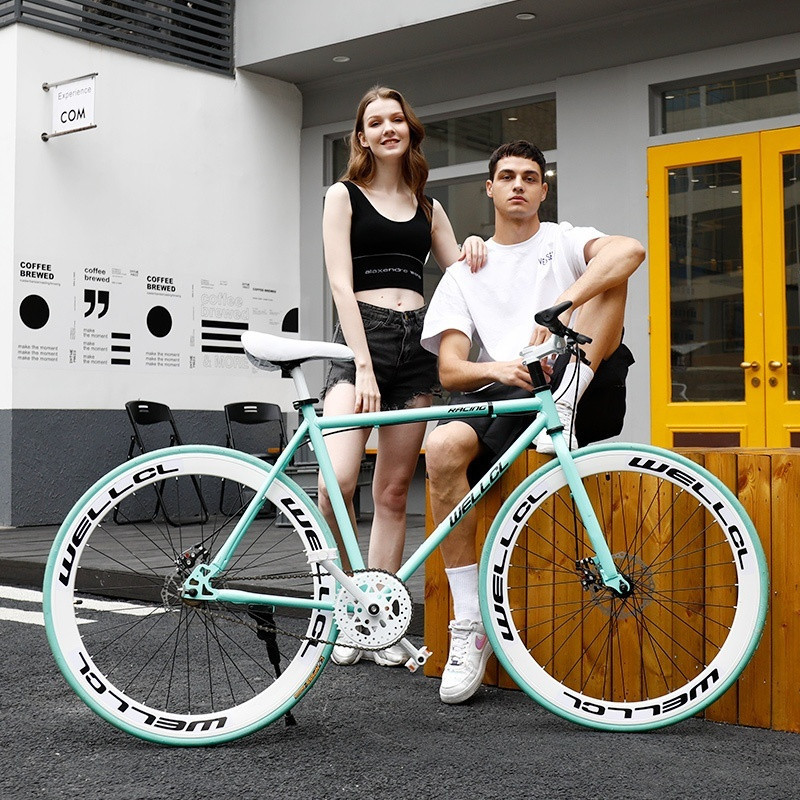SR Fixie Bike/ 26 Inch Road Bike/ Dual Disc Brake Lightweight City Bike ...