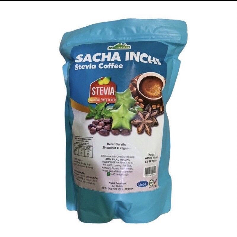 KOPI SACHA INCHI + STEVIA KOPI COFFEE PRACAMPUR 20 SACHET 20 sachet x ...