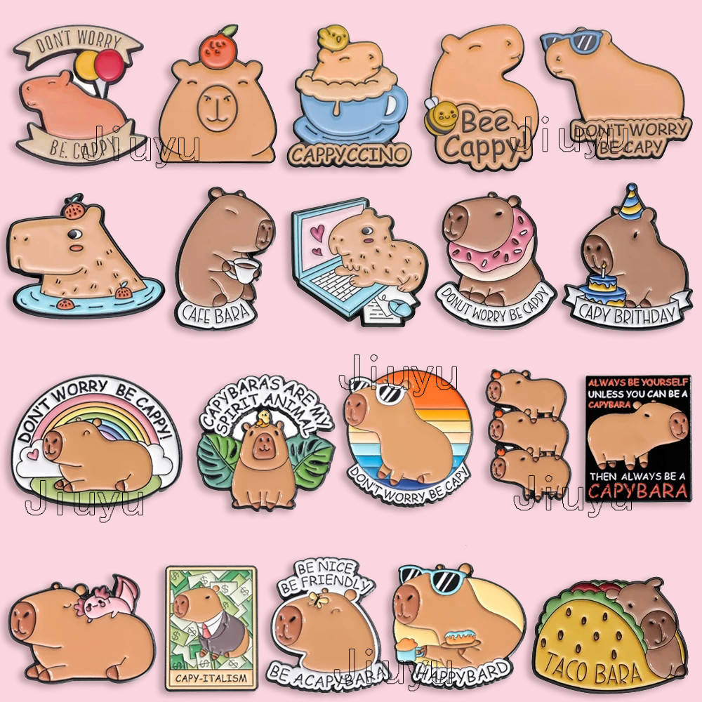 39 Style Cute Capybara Brooch Be Happy Coffee Capybara Computer Bird ...