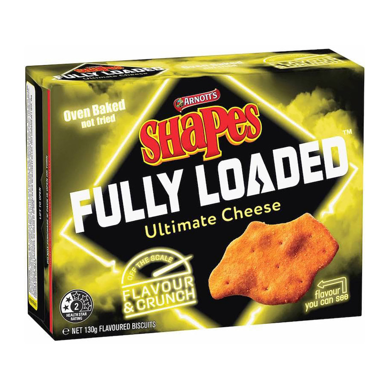 Arnott's Shapes Fully Loaded Ultimate Cheese Biscuits 130g | Shopee ...