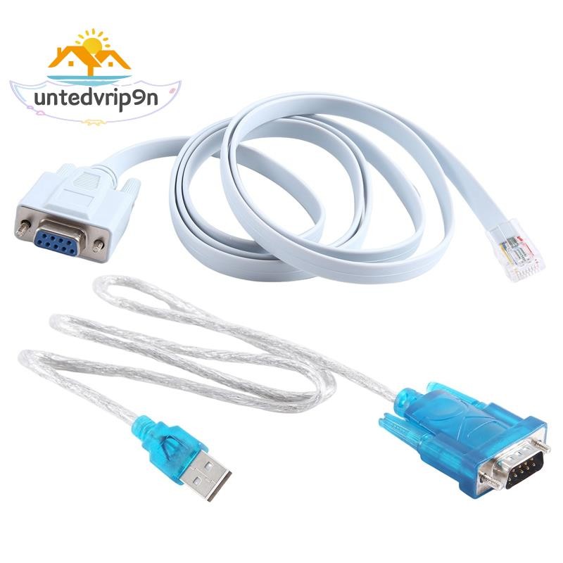 RJ45 Network Cable Serial Cable Rj45 to DB9 and RS232 to USB (2 in 1 ...