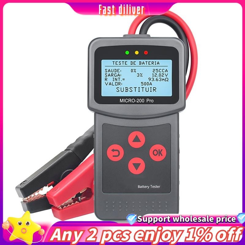 JR-Micro-200 Pro Car Motorcycle Battery Tester 12/24V Multi-Language ...