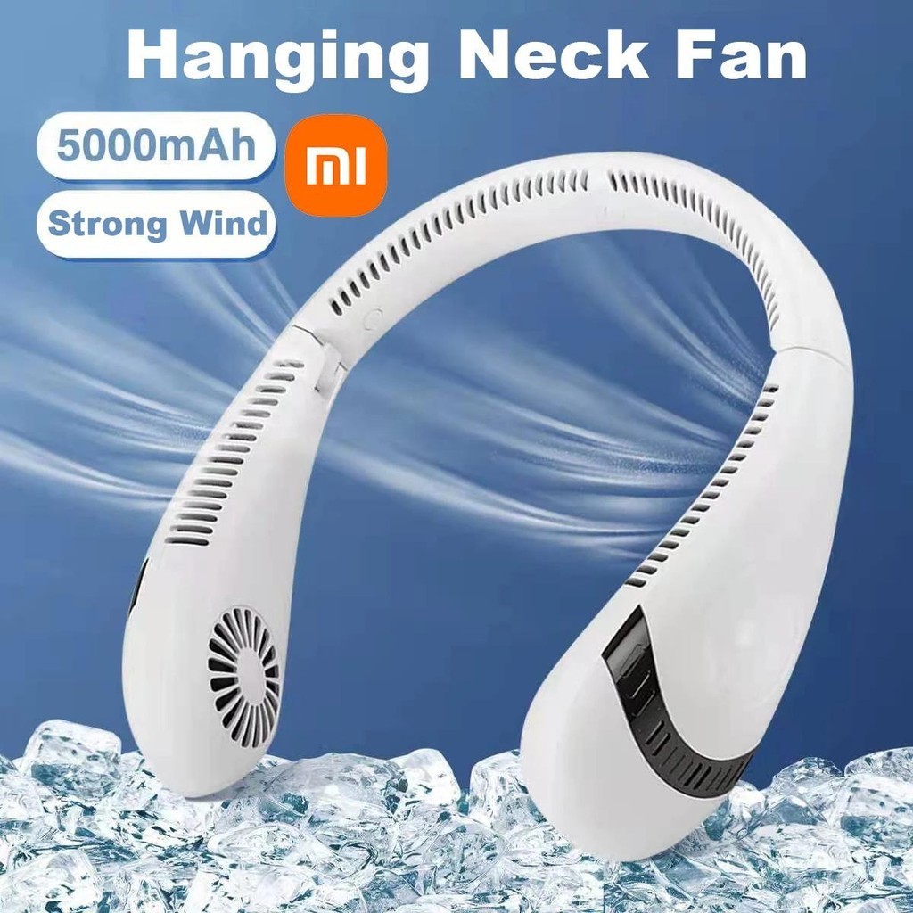 XIAOMI 5000mAh Neck Fan Foldable small fan Bladeless usb cooling fan ...