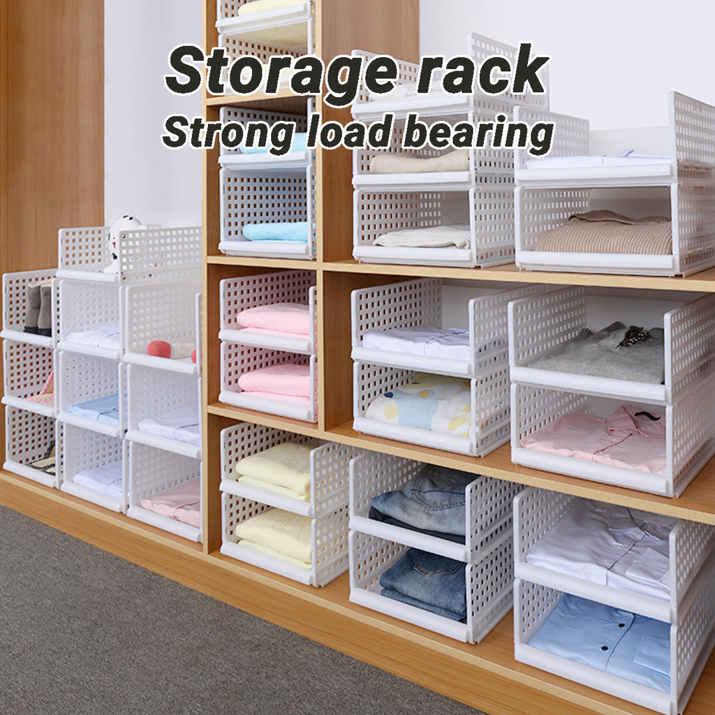 Wardrobe Storage Shelves Drawer-style Space Saver for Closets Dorm Room ...