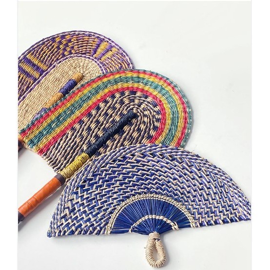 Ethnic Style Hanging Straw Hand Fan Seagrass Woven Straw Fan Wall ...