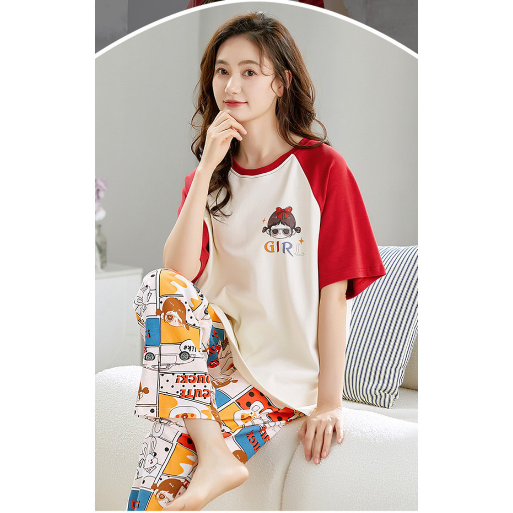 Chest Pad Sleepwear Woman Cotton Pajamas Women Padded Pyjamas Set ...