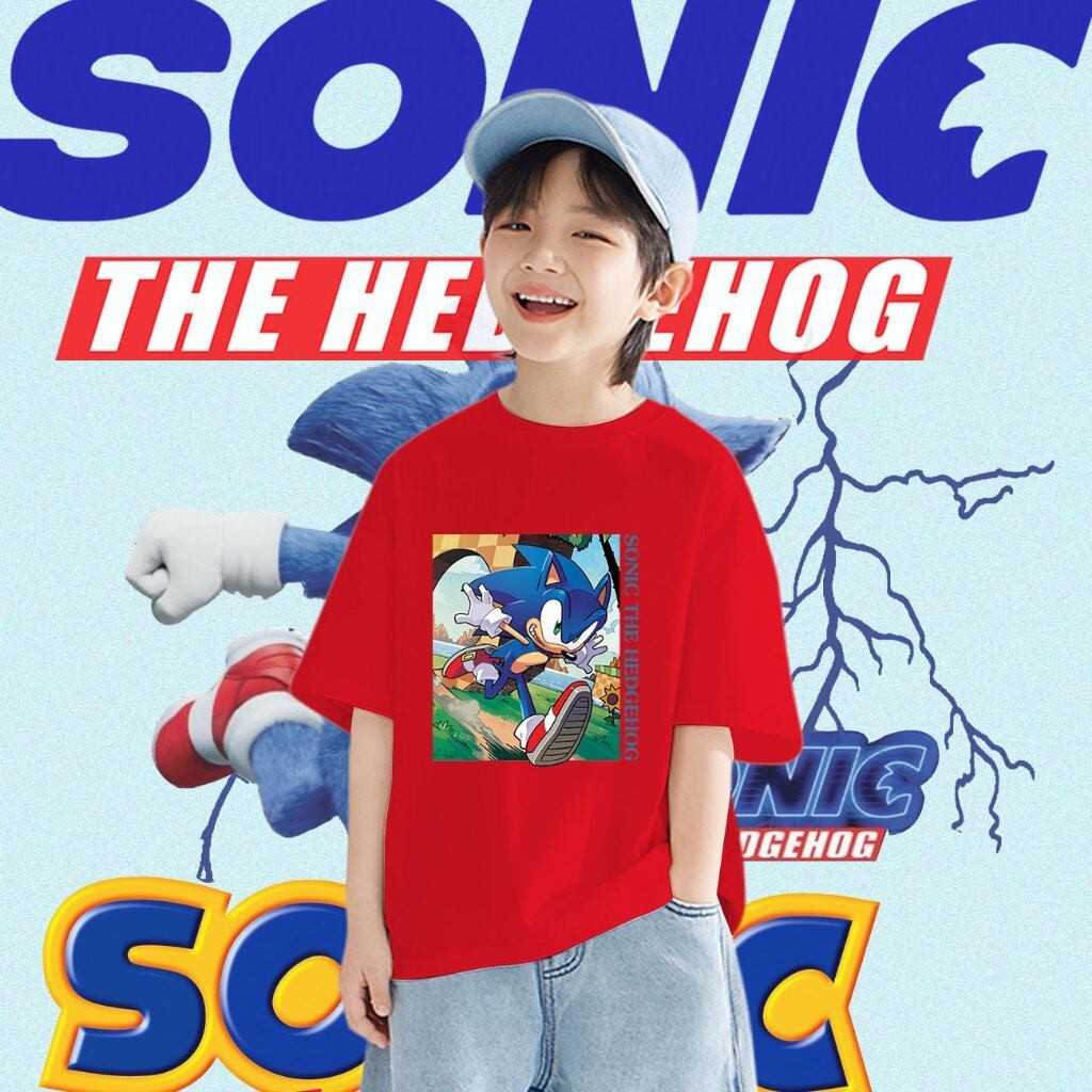 2025 Sonic The Hedgehog Kids T-shirt Cool And Comfortable Featuring ...