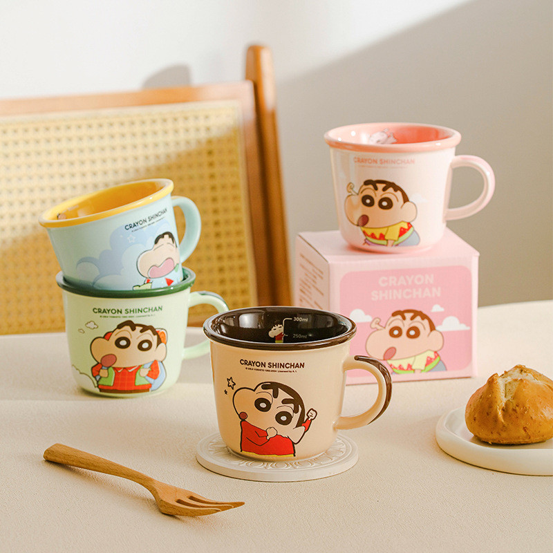 Crayon Shin chan Ceramic Cup Macaron Milk Scale Cup Cute Cartoon with ...