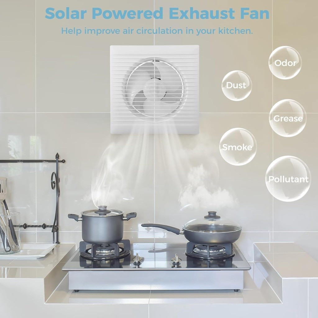 DC Solar Powered Air Fan Mini Exhaust Fan 4 Inch With On/Off Switch For ...
