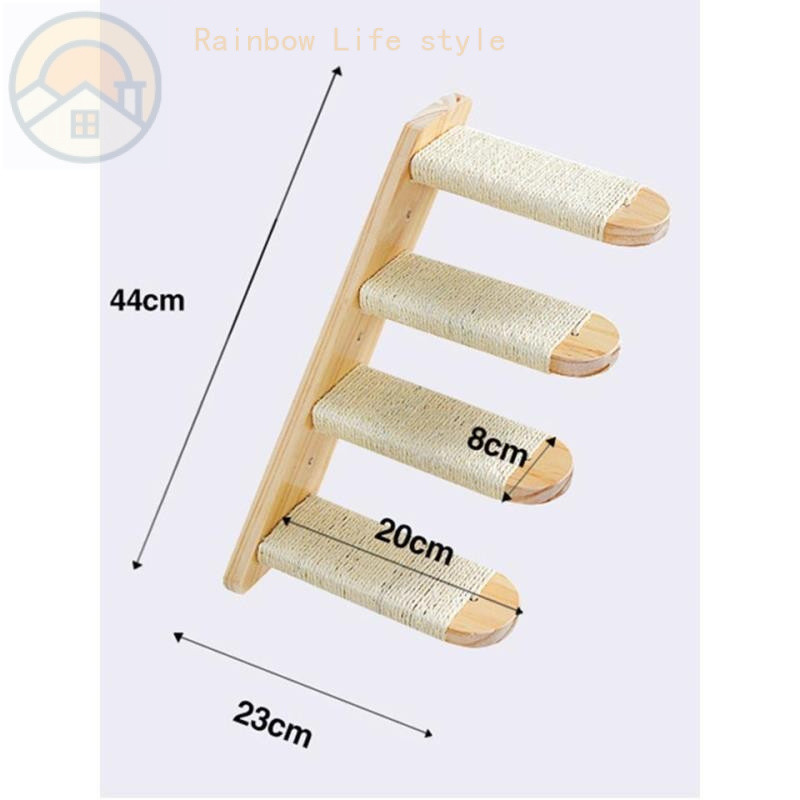 Solid Wood Cat Wall Cat Climbing Frame Multi-layer with Sisal Cat ...